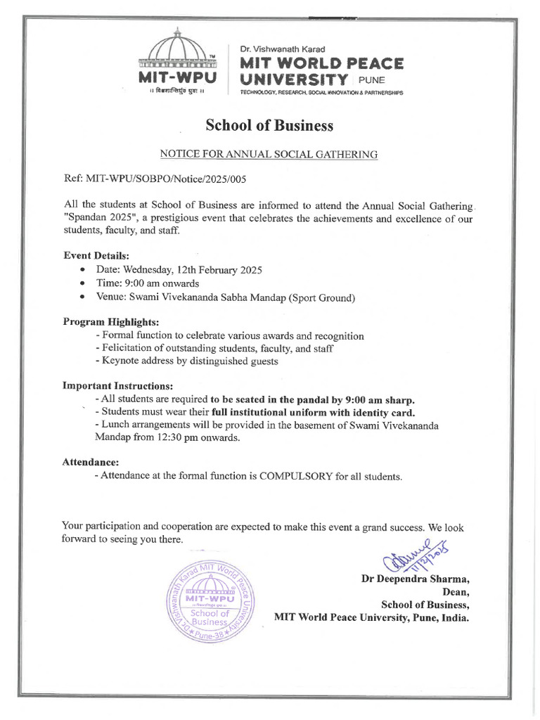 Notice - Annual Social Gathering | PDF
