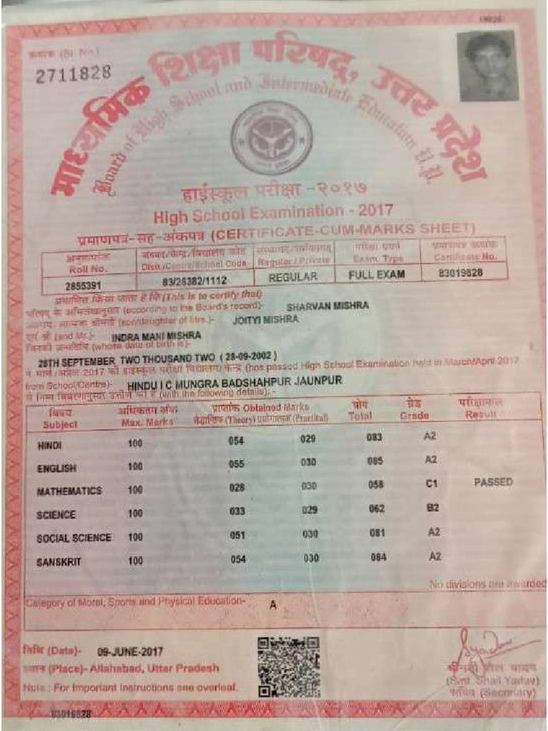 Marksheet 10 TH | PDF