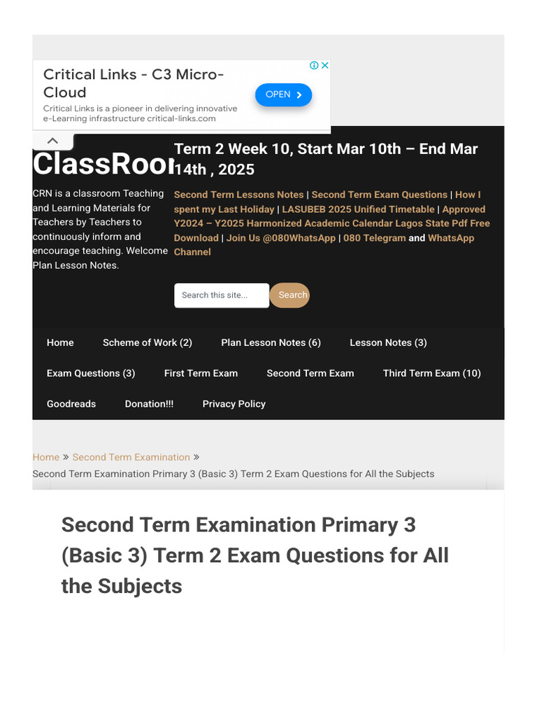 Primary 3 Term 2 Exam Questions | PDF