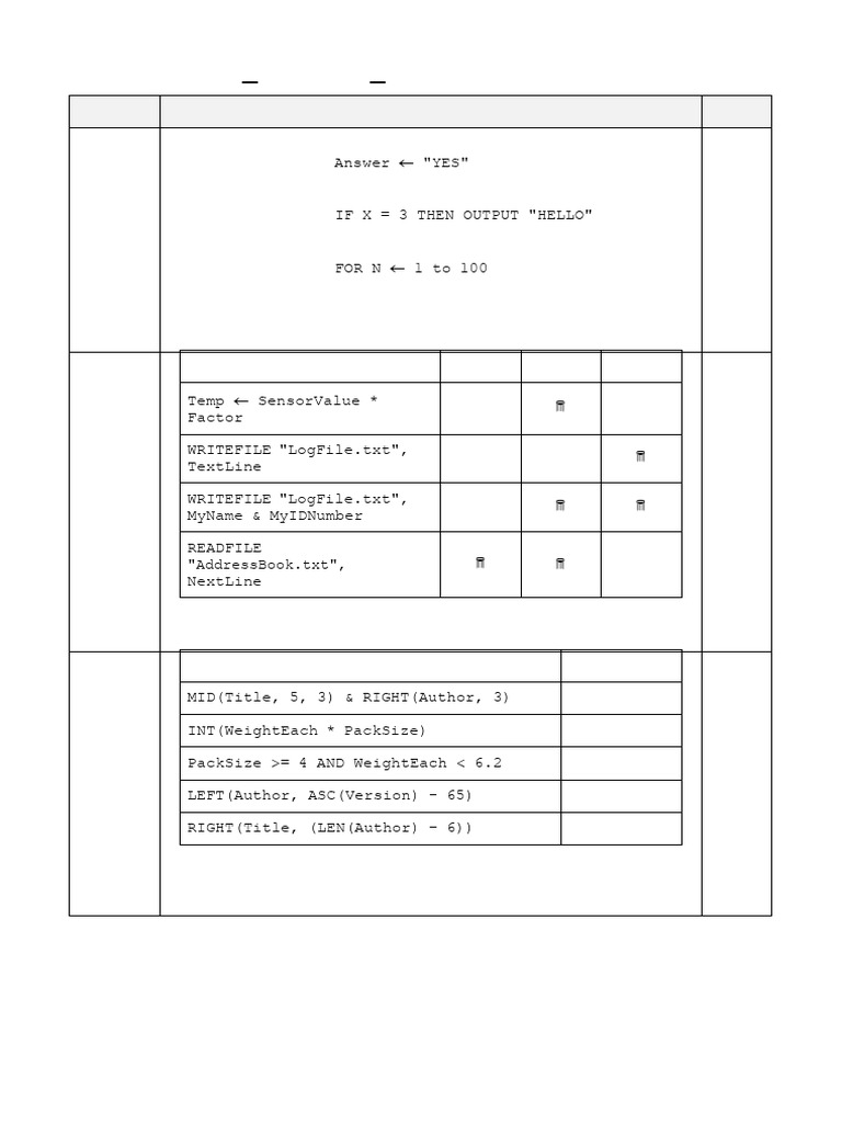 CSc-9618 - Mock 2 - Paper 2(Answer Scheme) | PDF | Computer Programming | Software Engineering