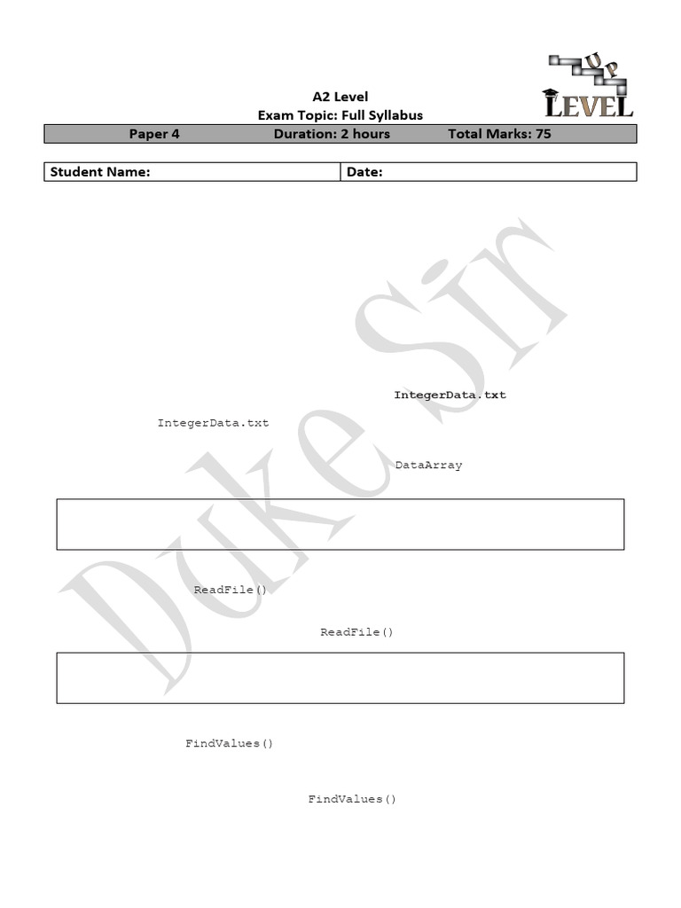 CSc9618 (A2) - Mock 5 - Paper 4 | PDF | Constructor (Object Oriented Programming) | Programming