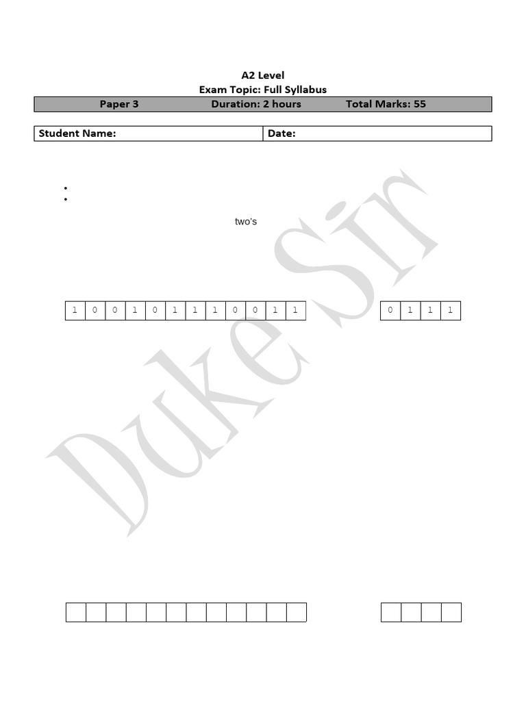 CSc-9618(A2) Mock Test 1: Full Syllabus | PDF | Computer Network ...