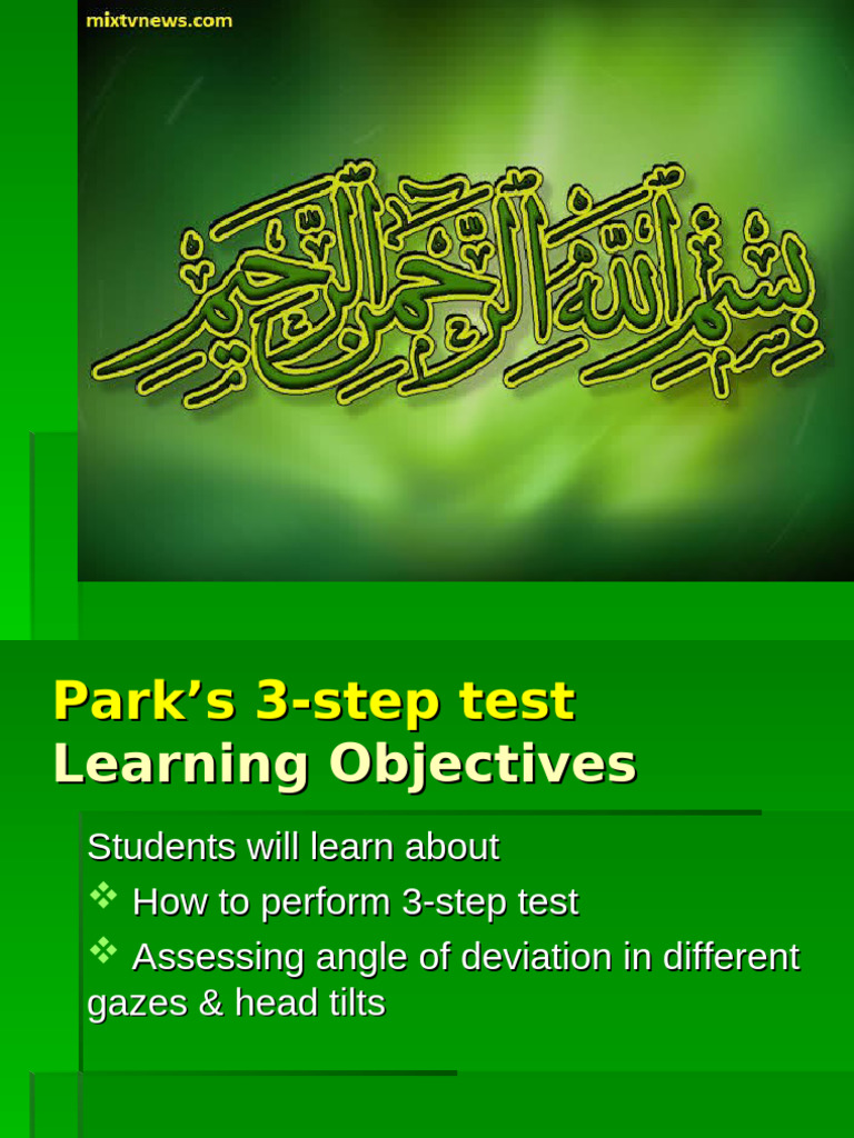8. Parks 3 step test | PDF | Human Eye | Clinical Medicine
