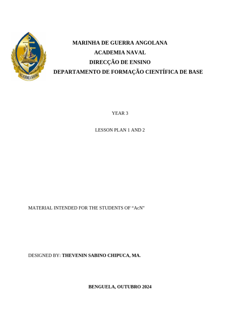 Naval Academy Year 3 Lesson Plans | PDF | Lesson Plan | Linguistics