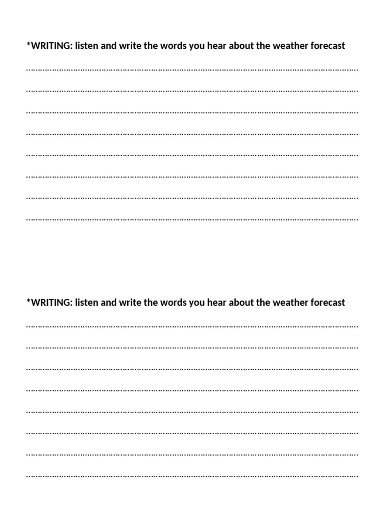 Listen and Write - Weather Forecast | PDF