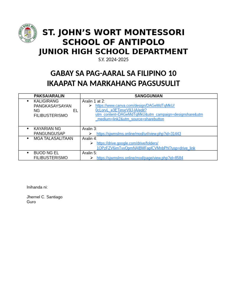 G10 Gabay Sa Pag Aaral | PDF