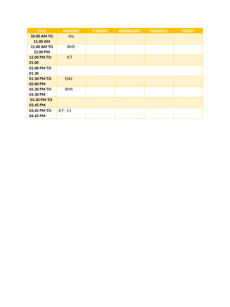 Time Table | PDF