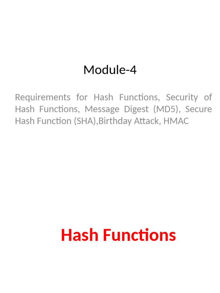Security Properties of Hash Functions | PDF | Encryption | Cyberwarfare