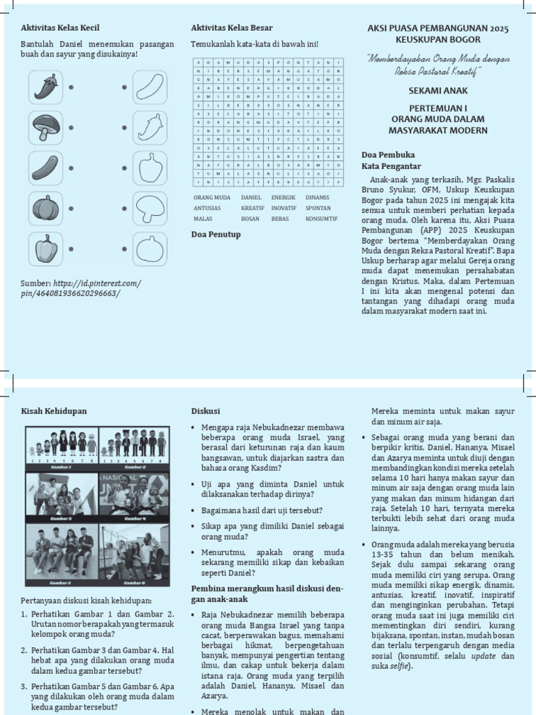 Lembar Sekami Anak 2025 Pertemuan 1 | PDF