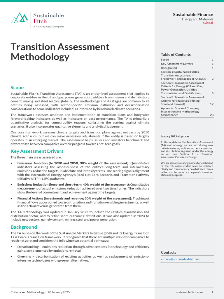 Transition Assessment Methodology 2025 | PDF | Climate Change ...