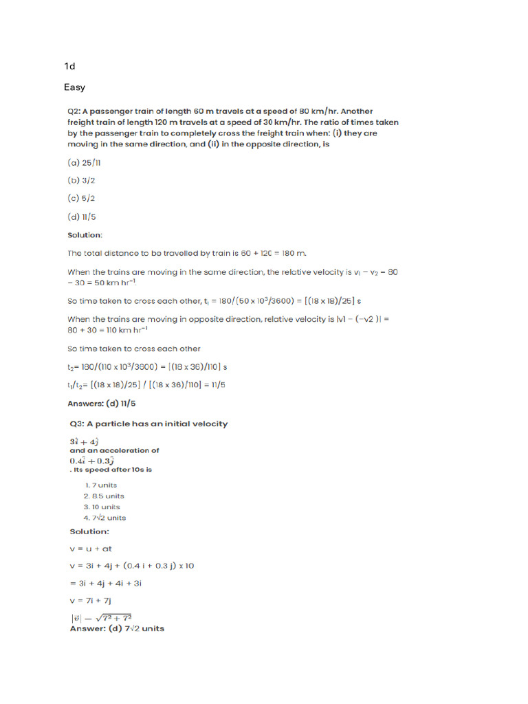 1d Easy | PDF