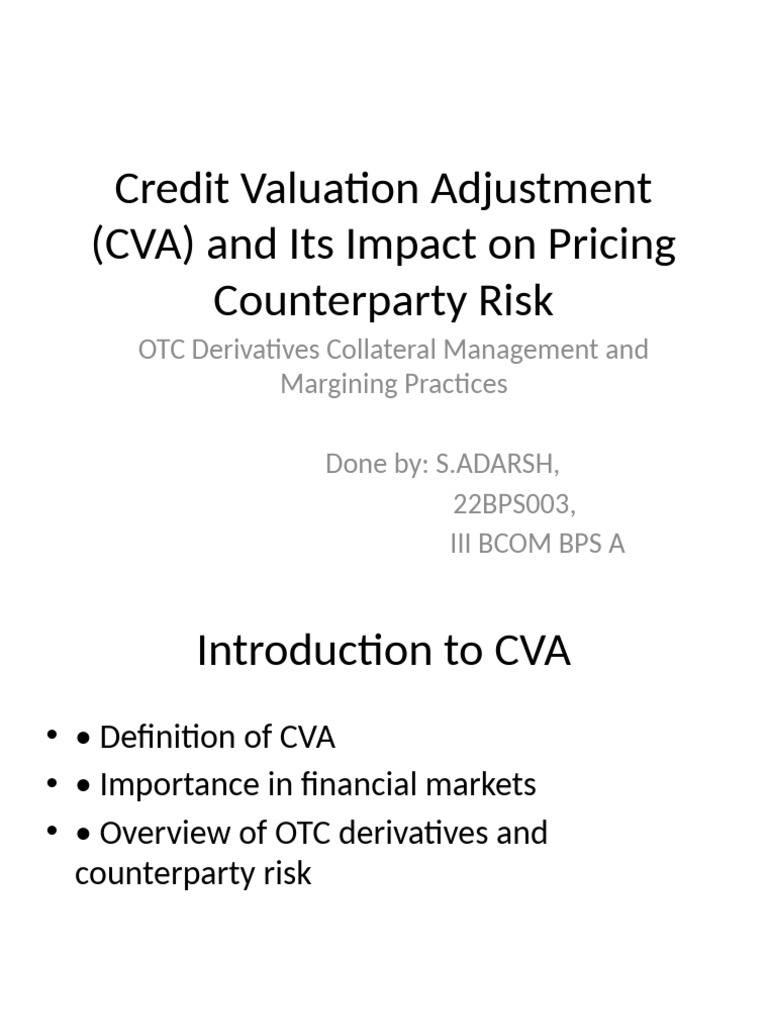 I Am Sharing 'Credit - Valuation - Adjustment - Presentation' With You ...