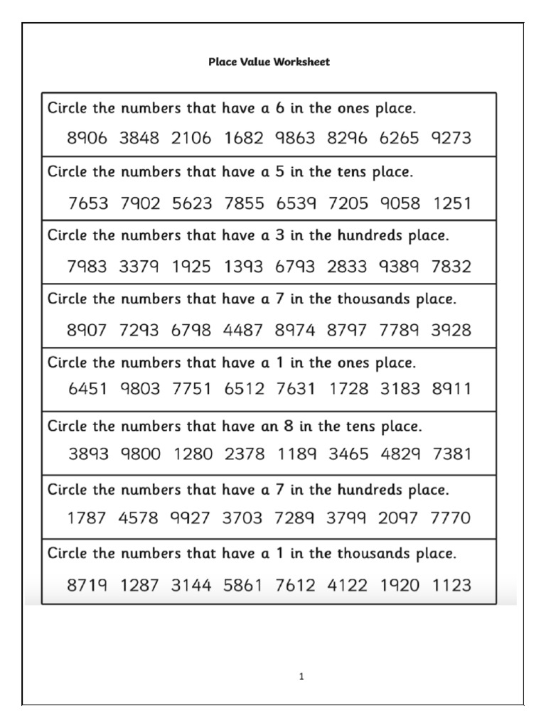 1 - Place Value and Regrouping | PDF