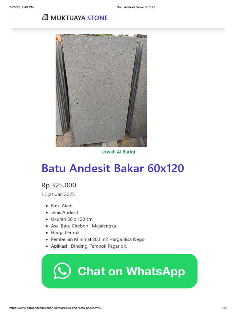 Batu Andesit Bakar 60x120 | PDF