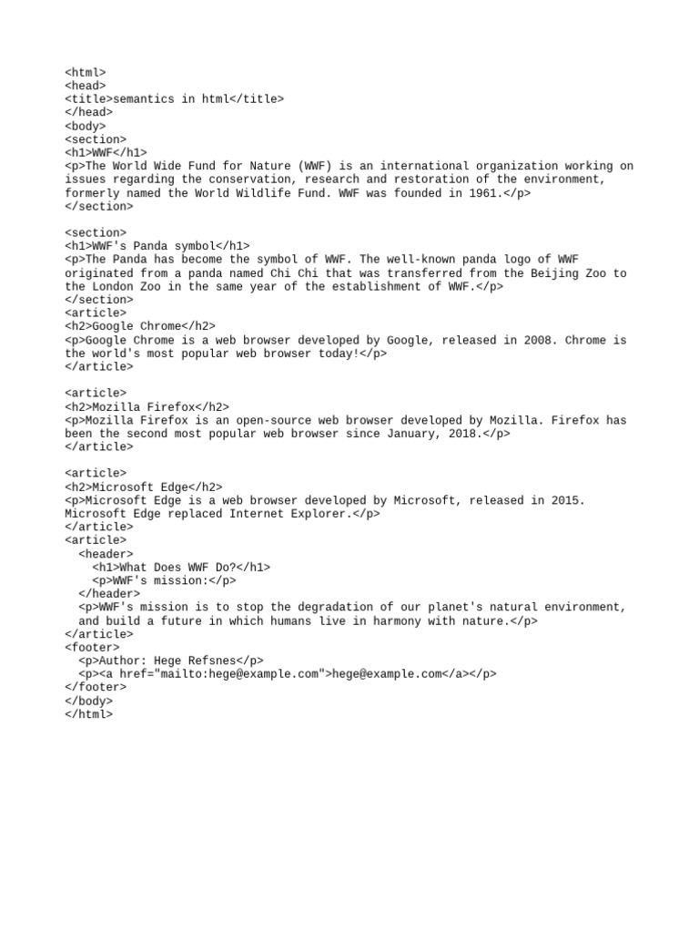 WWF Overview and Web Browsers | PDF