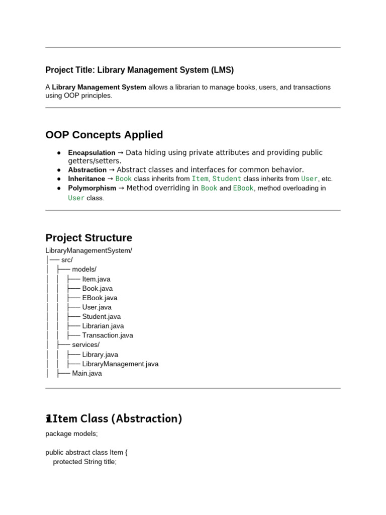 Project on Object-Oriented Programming (OOP) concepts_ | PDF | Method (Computer Programming ...
