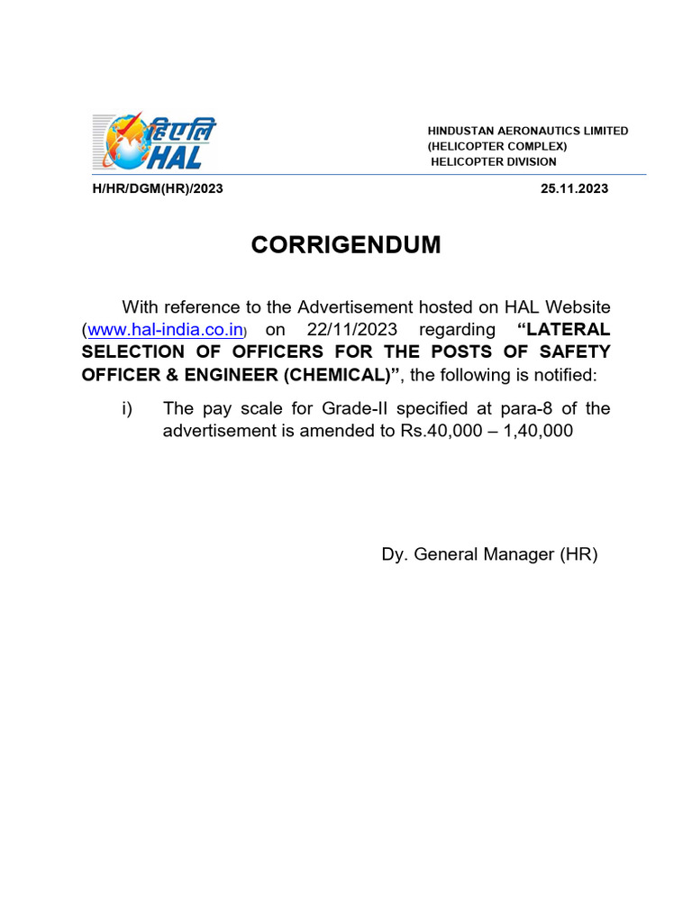 1940 Careercor1 Corrigendum | PDF