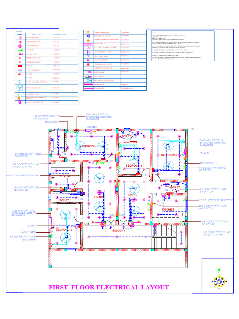 First Floor Electrical Layout Plan | PDF | Electrical Wiring ...