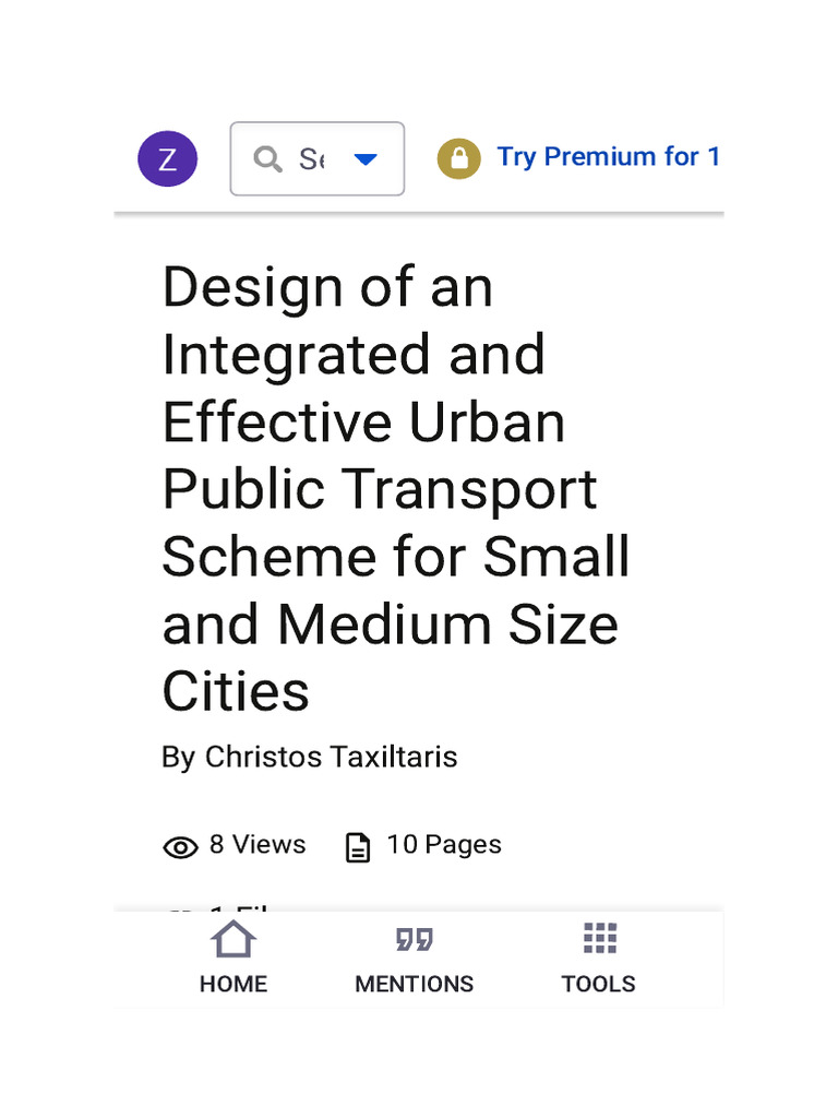 Design of An Integrated and Effective Urban Public Transport Scheme For ...