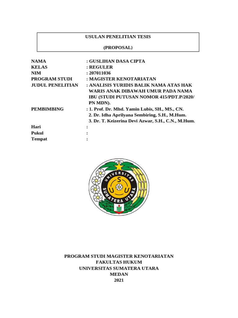 Proposal Guslihan | PDF