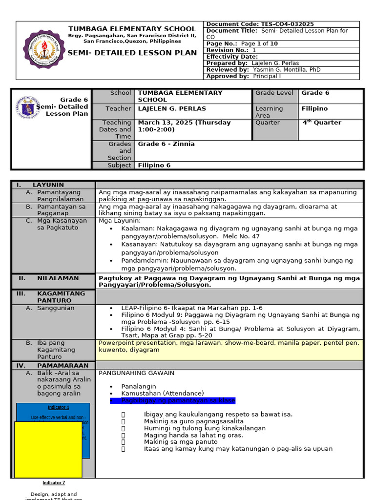Pmes Lesson Plan | PDF