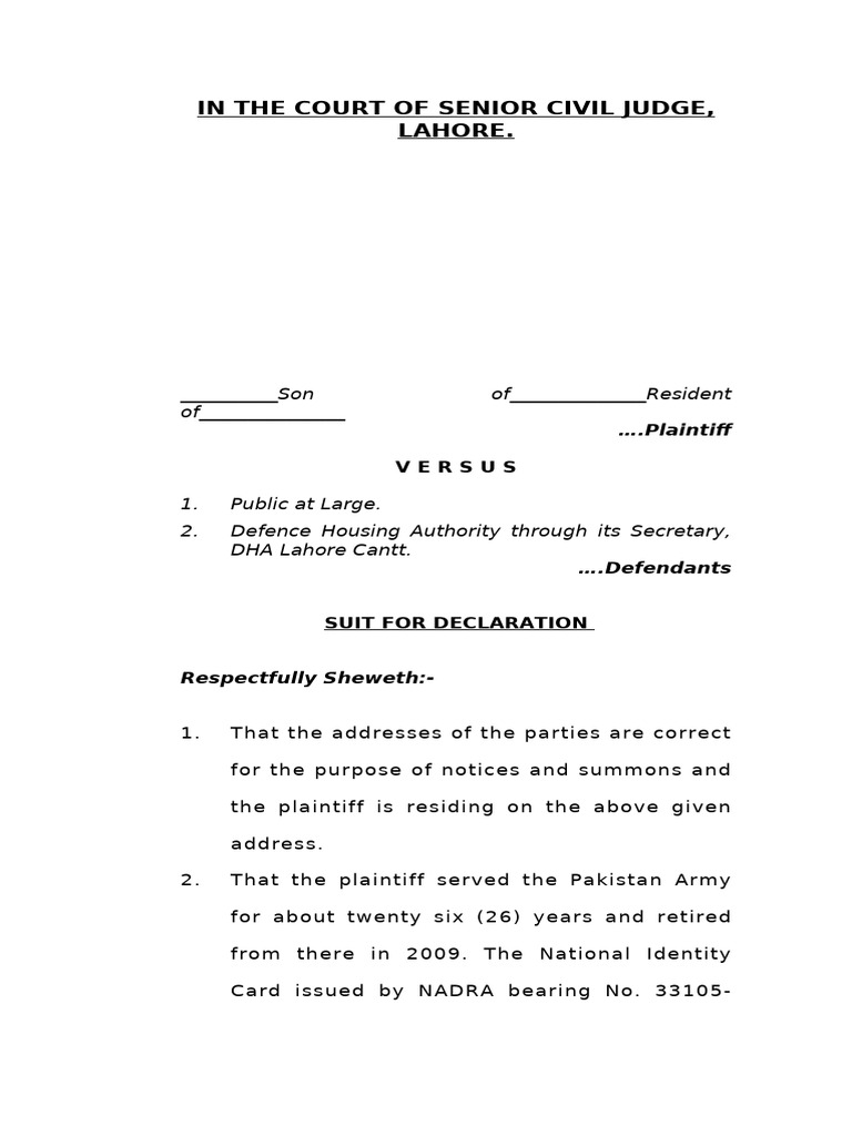 Suit For Declaration and Correction of Name | PDF | Legal Remedy | Lawsuit