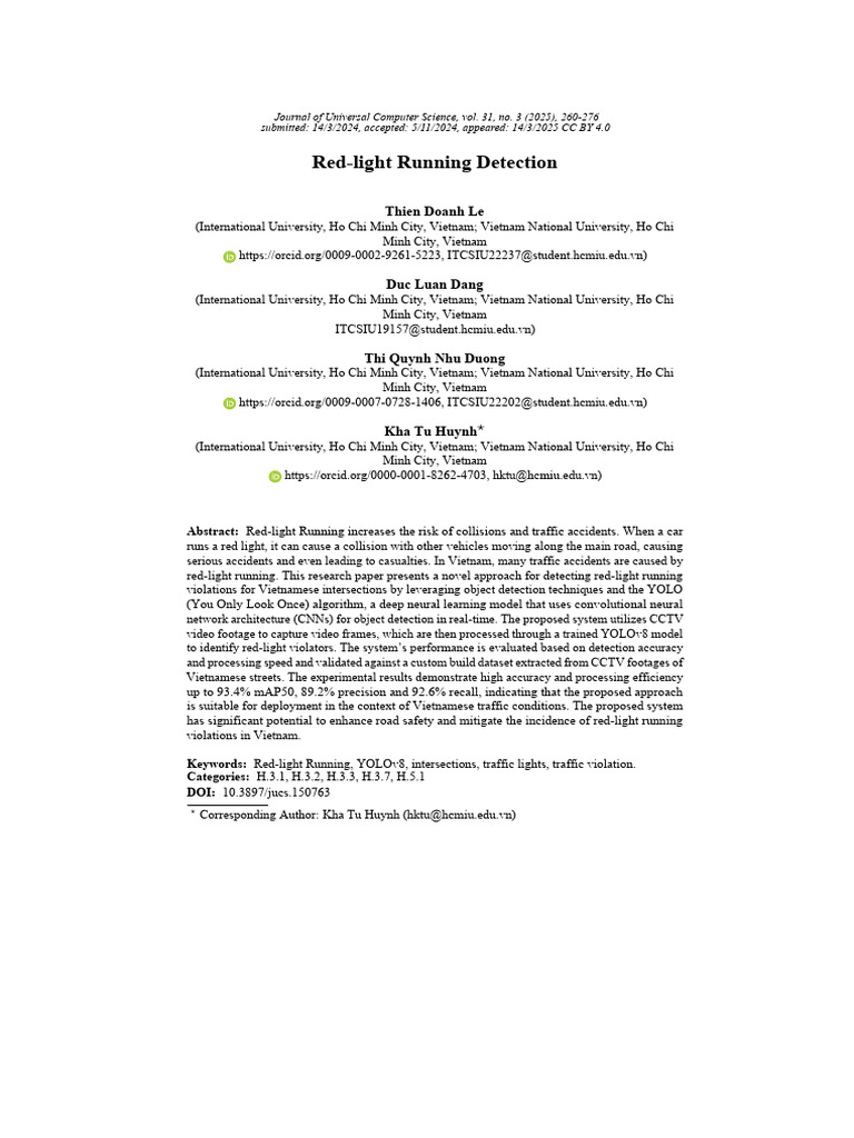 Red-Light Running Detection | PDF | Traffic | Traffic Light