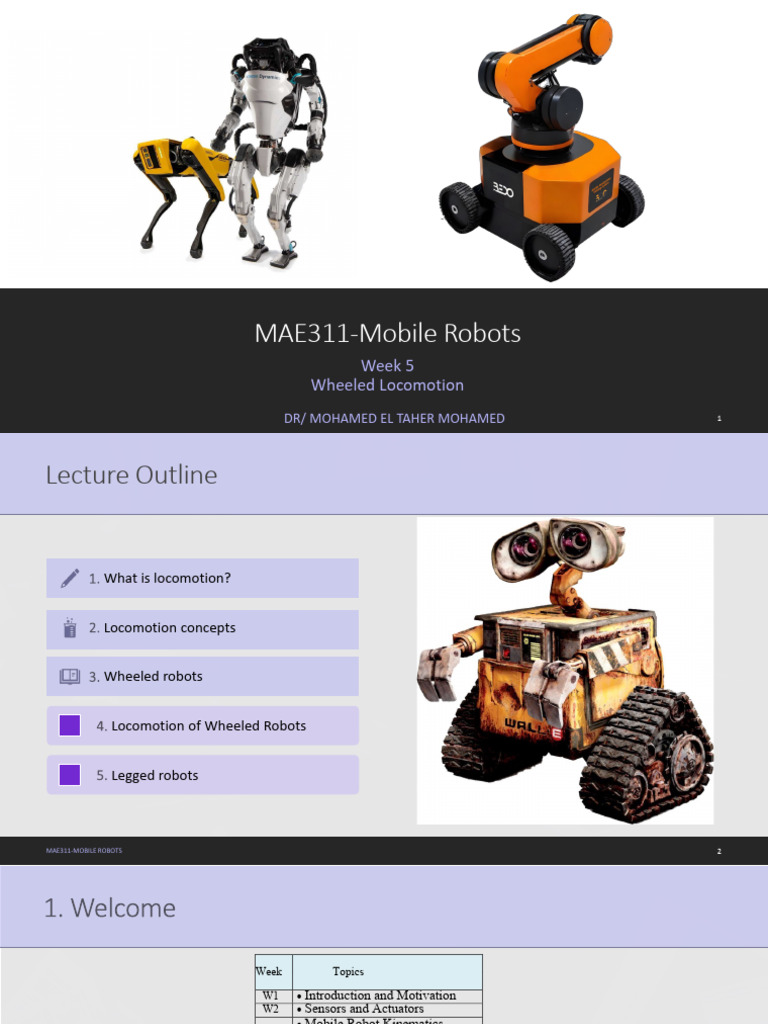 MAE311-Mobile Robots Week 5 | PDF | Robotics | Machines