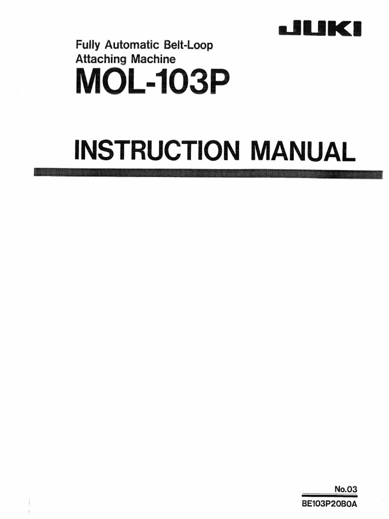 MOL-103P Instruction Manual | PDF