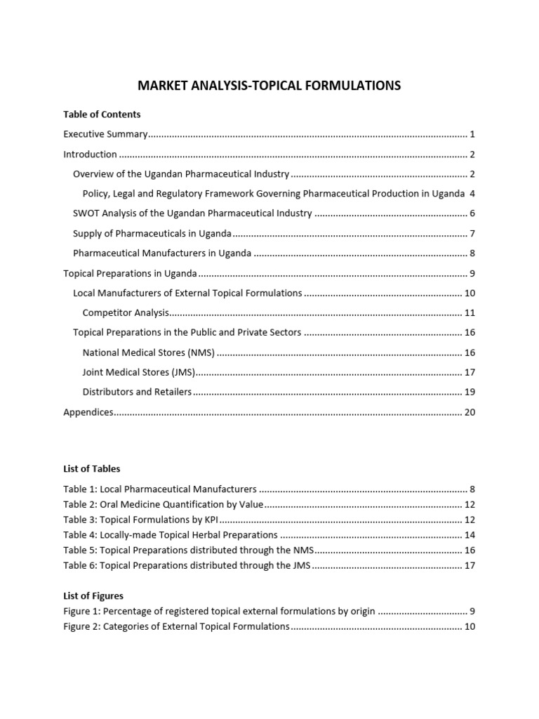 MARKET ANALYSIS REPORT_TOPICAL FORMULATIONS (1) | PDF | Topical ...