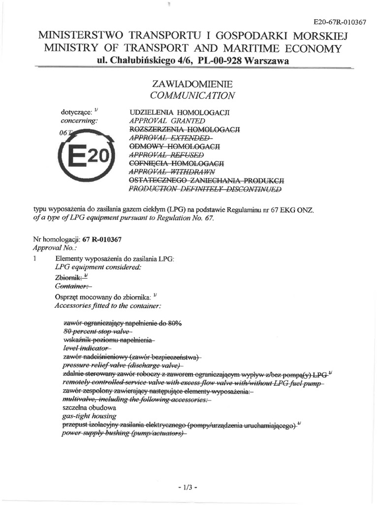 E20 67R 010367 | PDF