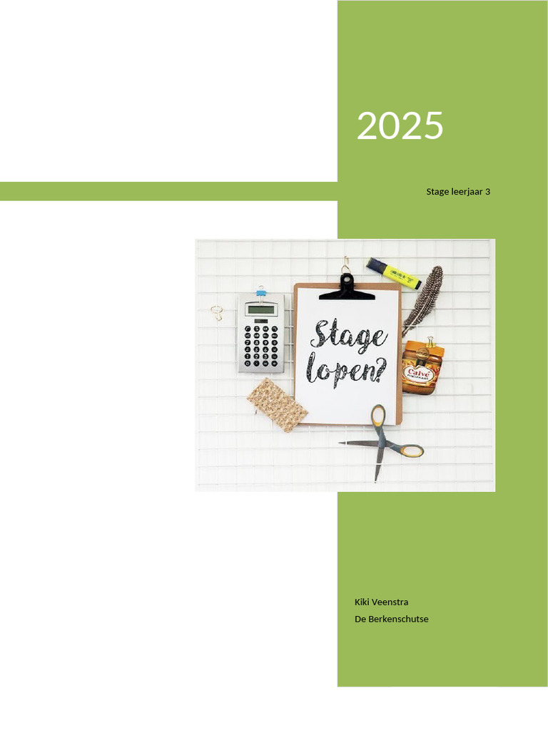 Werkboek Stage - Leerjaar 3 | PDF