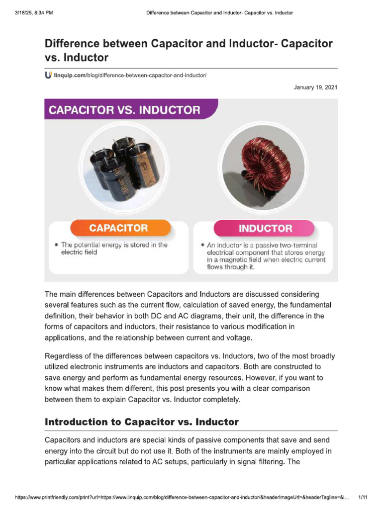 Capacitors and Inductors | PDF