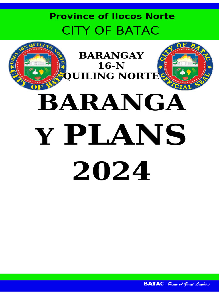 Barangay Plan 2023 Cover Page | PDF