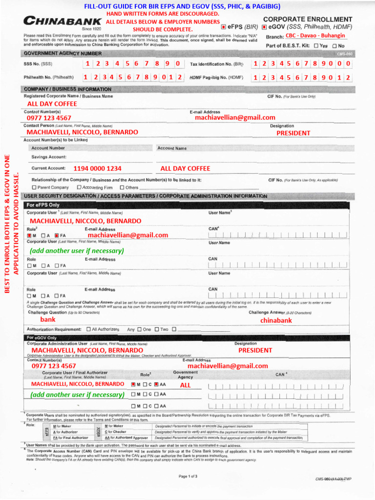 FILL-OUT GUIDE - BIR eFPS & BancNet eGOV (03-25-2024) | PDF | Banks ...
