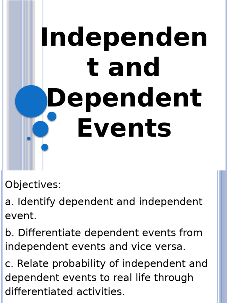 Independent vs Dependent Events Explained | PDF | Probability | Equations