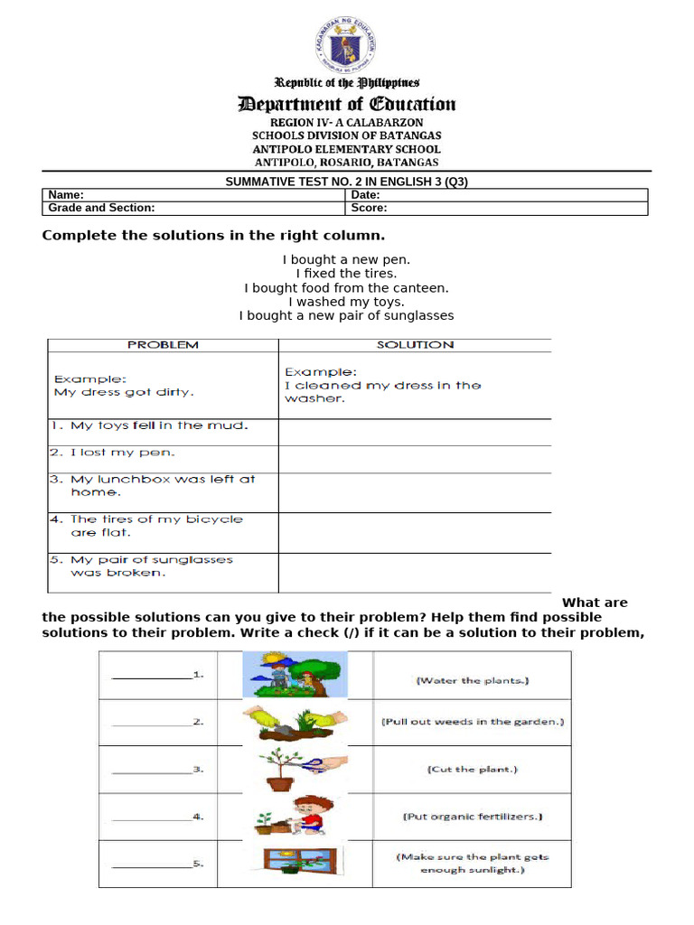 Summative Test No. 2 For q3 | PDF