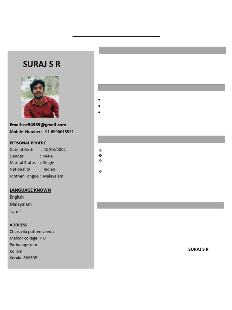 Suraj CV 1 | PDF