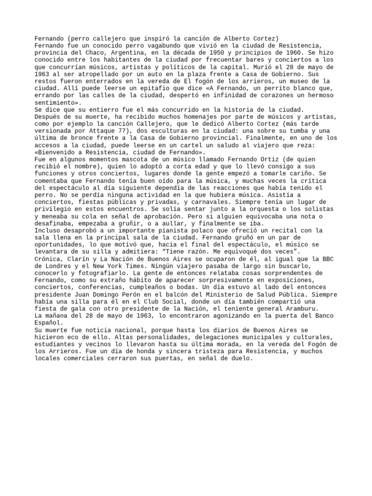 Fernando perro callejero | PDF