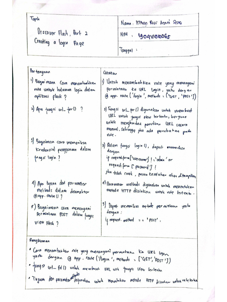 15 - Discover Flask, Part 2 - Creating A Login Page | PDF