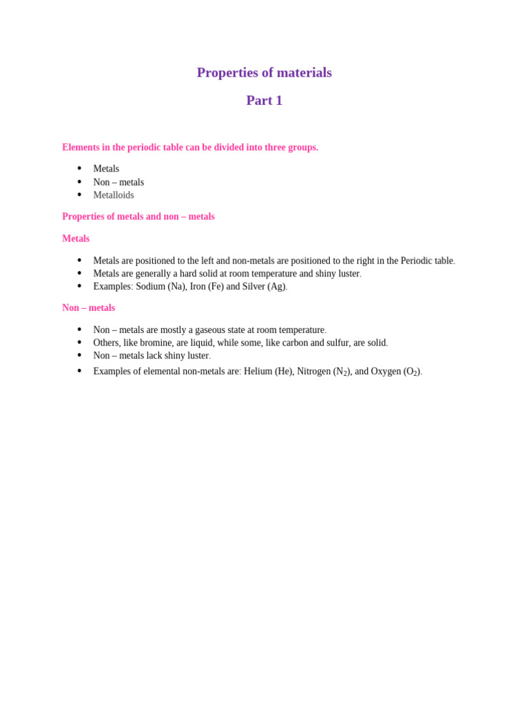 CH 5 Properties of Materials | PDF