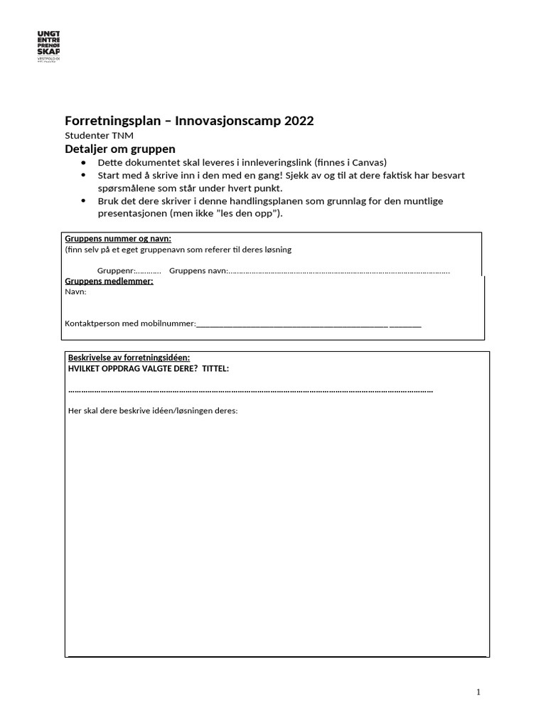 Forretningsplan MAL | PDF
