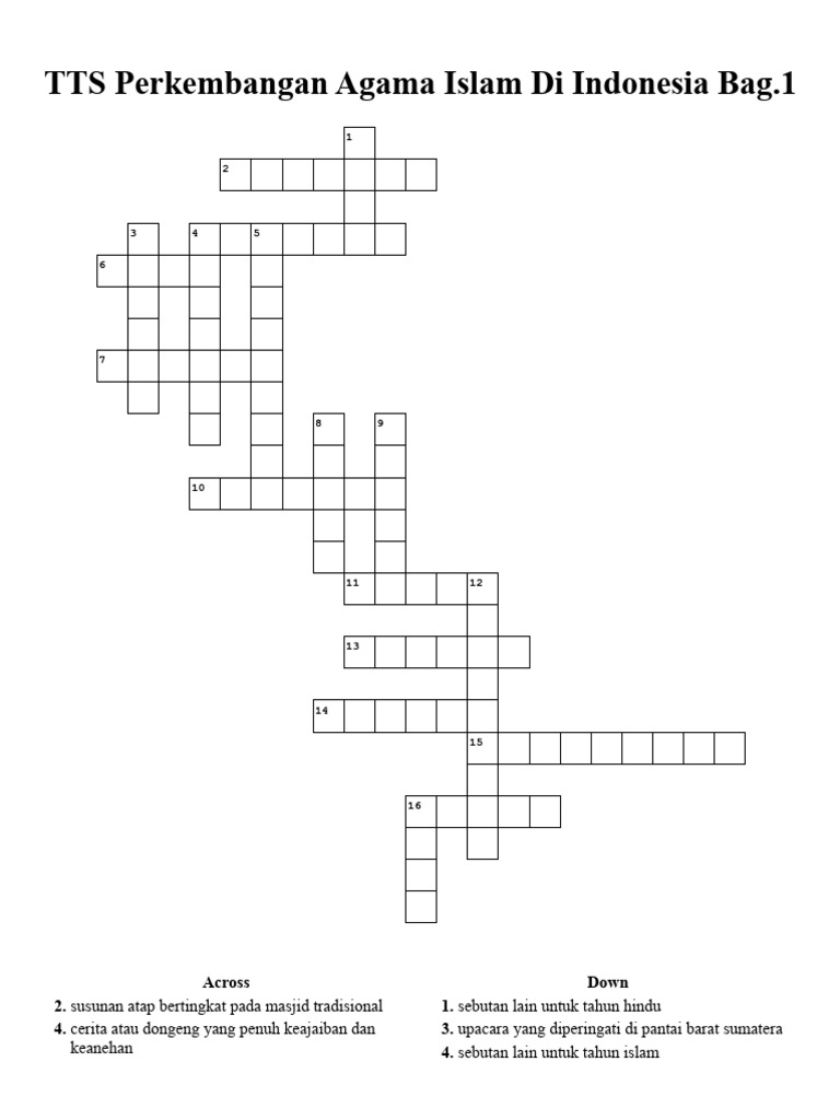 Tts Perkembangan Agama Islam Di Indonesia Bag1 | PDF