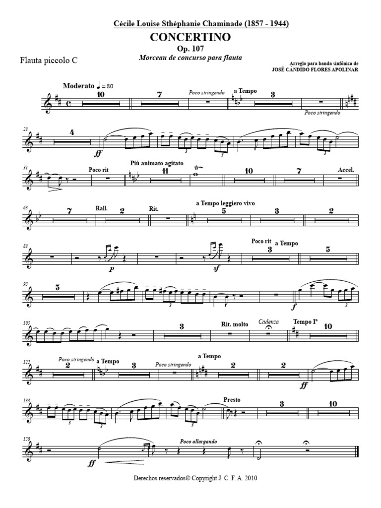 Chaminade Banda - Piccolo | PDF