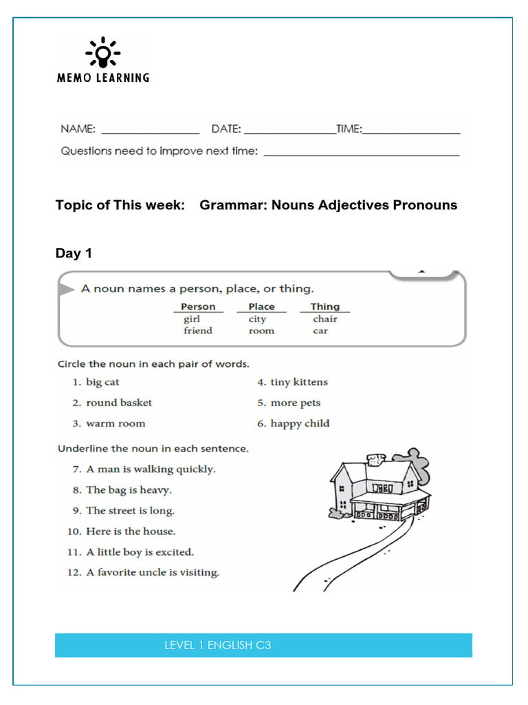 Level 1 English C3 - Grammar-PRINT-with Test | PDF | English Language ...
