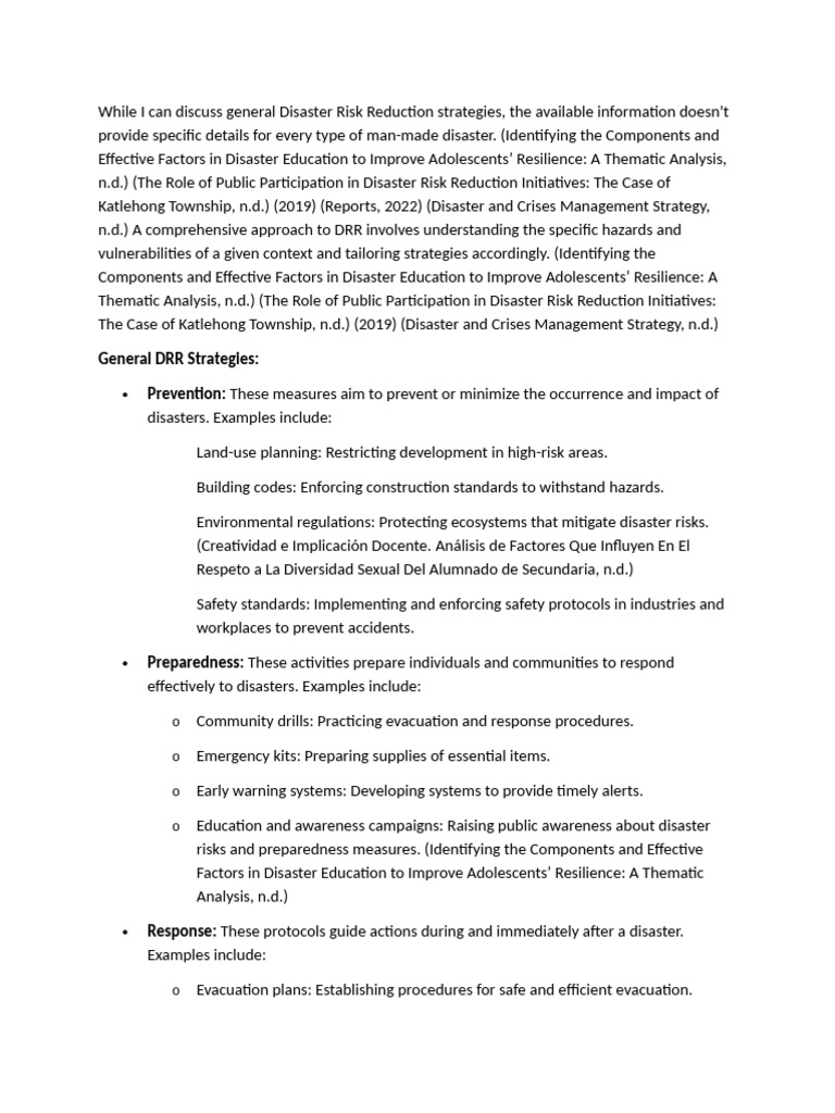 Effective Disaster Risk Reduction Strategies | PDF | Disaster Risk ...