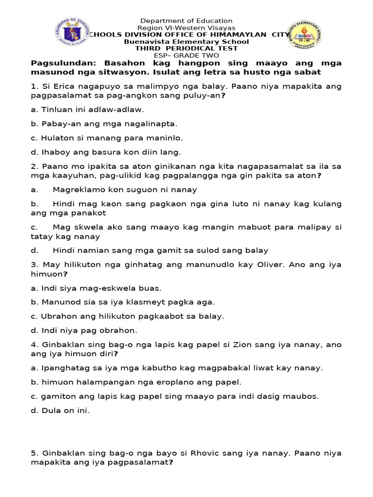 Third Quarter Esp 2025 | PDF