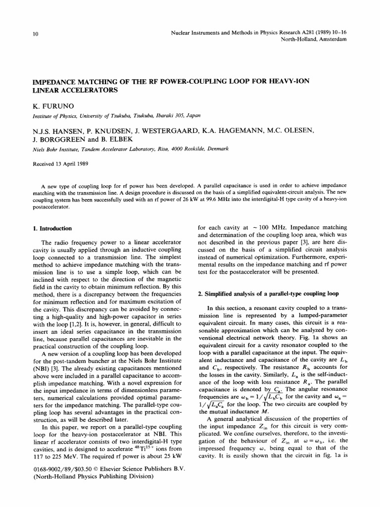 Impedance Matching of The RF Power-Coupling Loop Forheavy-Ion | PDF ...
