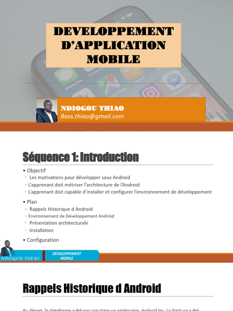 Cours Esmt Sequence 1 | PDF | Android (Système d'exploitation) | Informatique