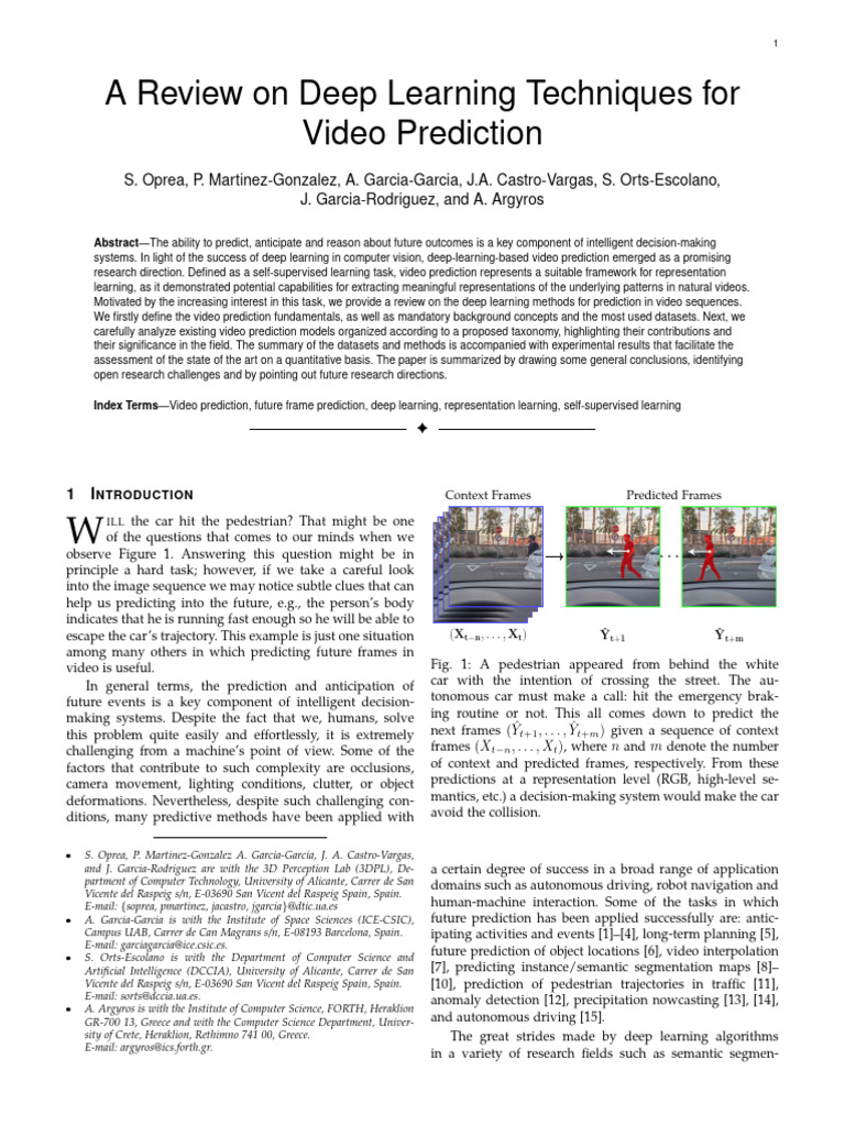 IMP-1A Review on Deep Learning Techniques for Video Prediction | PDF | Applied Mathematics